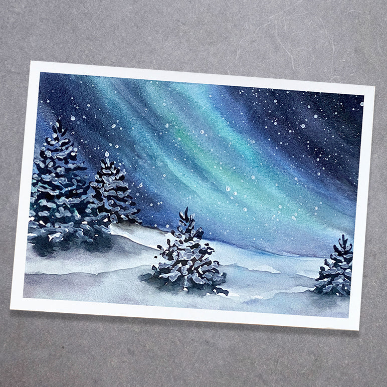 Beginner Watercolor Holiday Card Tutorial - Winter Scene — KINGART