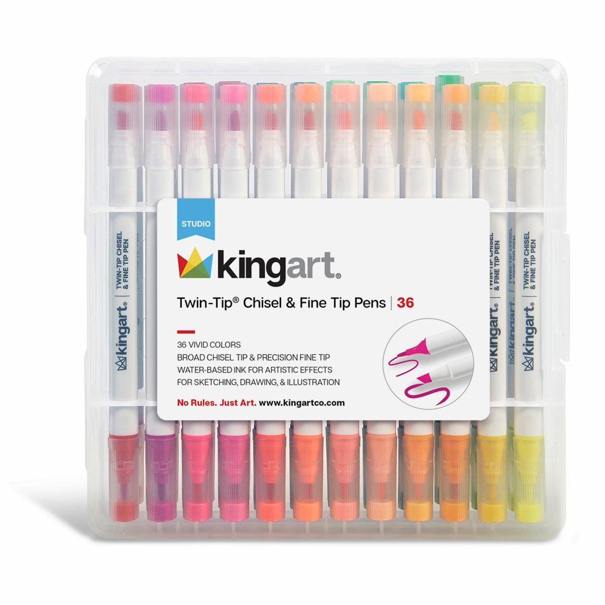 Twin-Tip™ Chisel & Fine Markers 36 Colors — KINGART