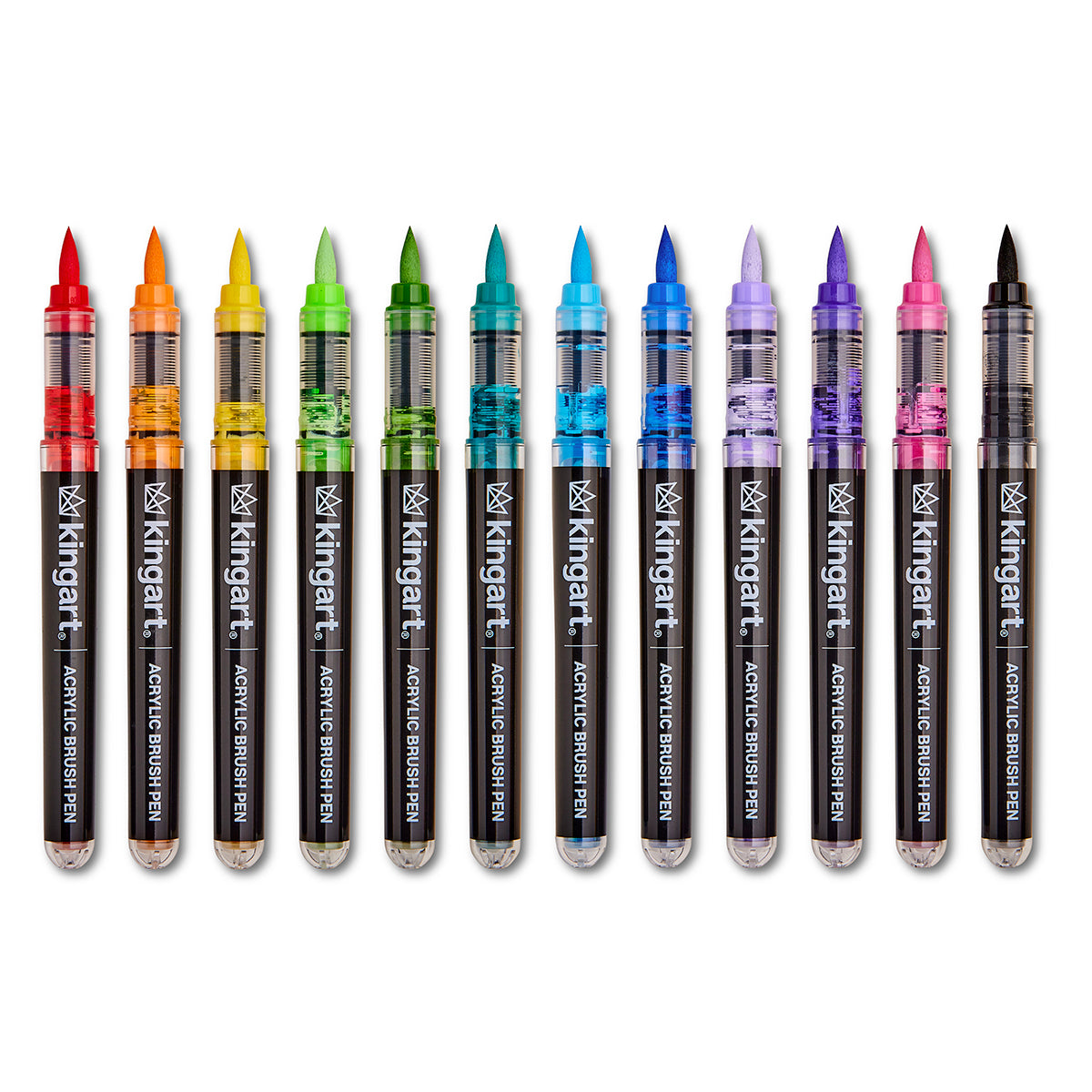Acrylic Paint Brush Tip Pens - 12 Classic Colors — KINGART