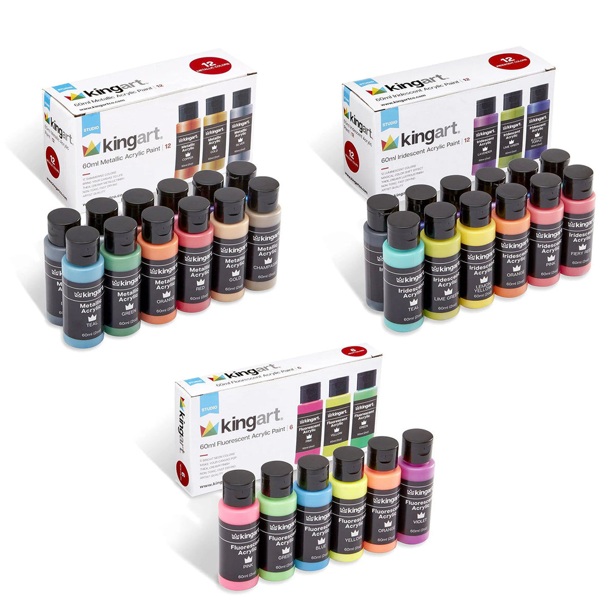 Acrylic Paint Sets: Available in 11, 22, & 77 ml — KINGART