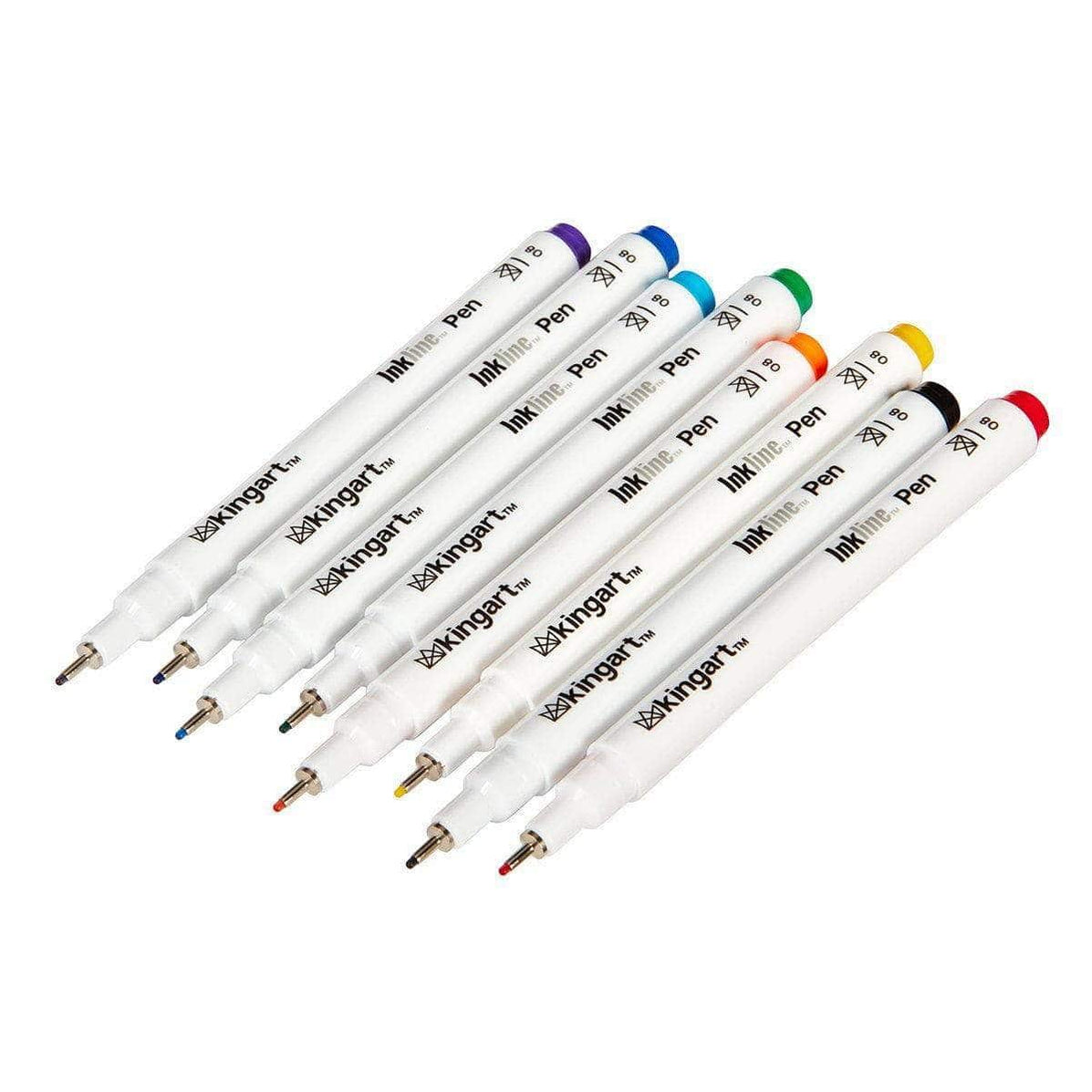 Inkline Fine Line Color Ink Pens, Set of 8 Unique Colors, Size 08 — KINGART